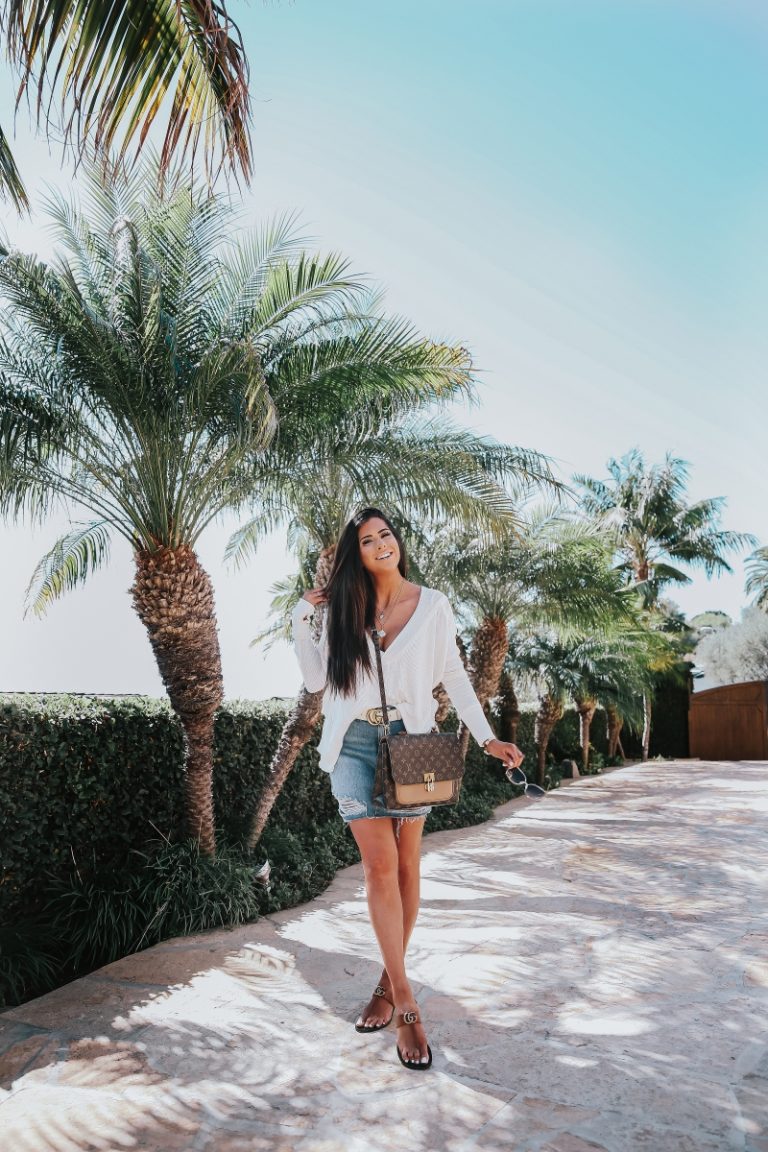 Ripped Denim Mini Skirt Outfit | The Sweetest Thing