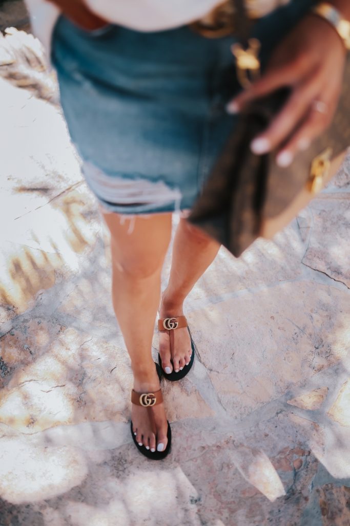 Ripped Denim Mini Skirt Outfit | The Sweetest Thing