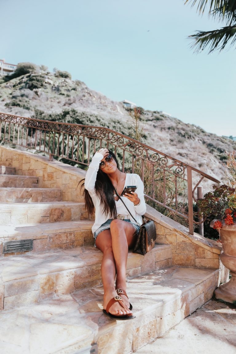 Ripped Denim Mini Skirt Outfit | The Sweetest Thing