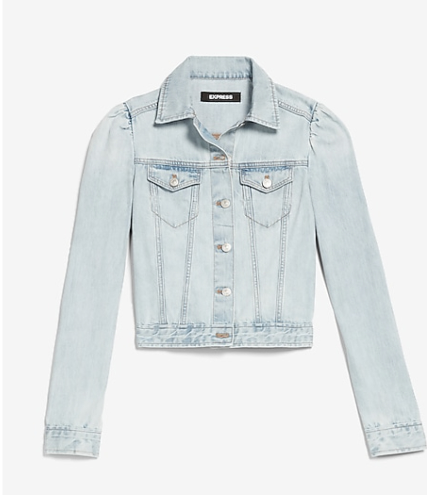 Puff Sleeve Light Wash Denim Jacket | The Sweetest Thing